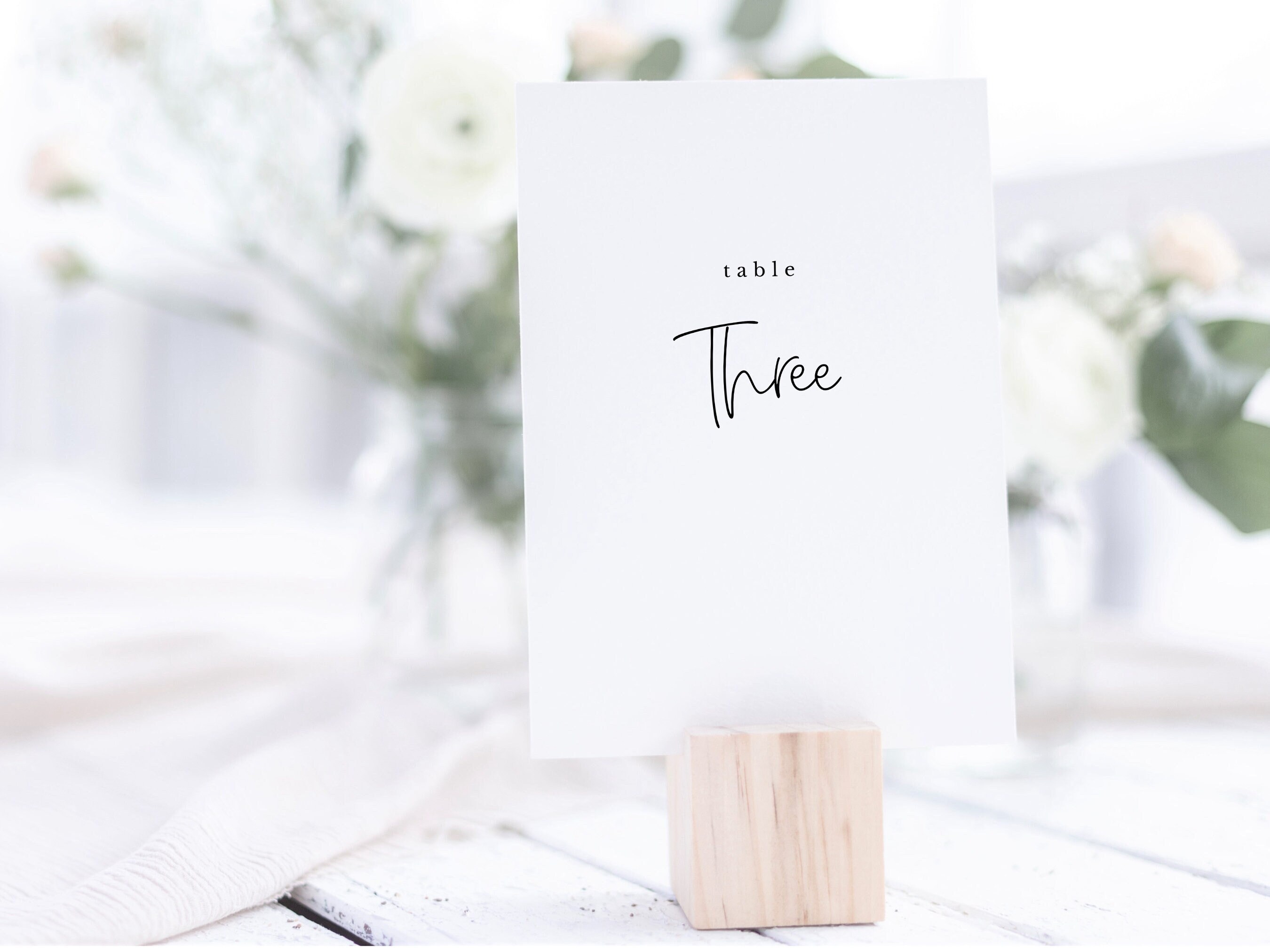 Table Number Template Minimalist Table Numbers Black and White Wedding ...