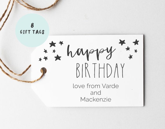 Happy Birthday Name Tags Happy Birthday Gift Tags – Karen Adams