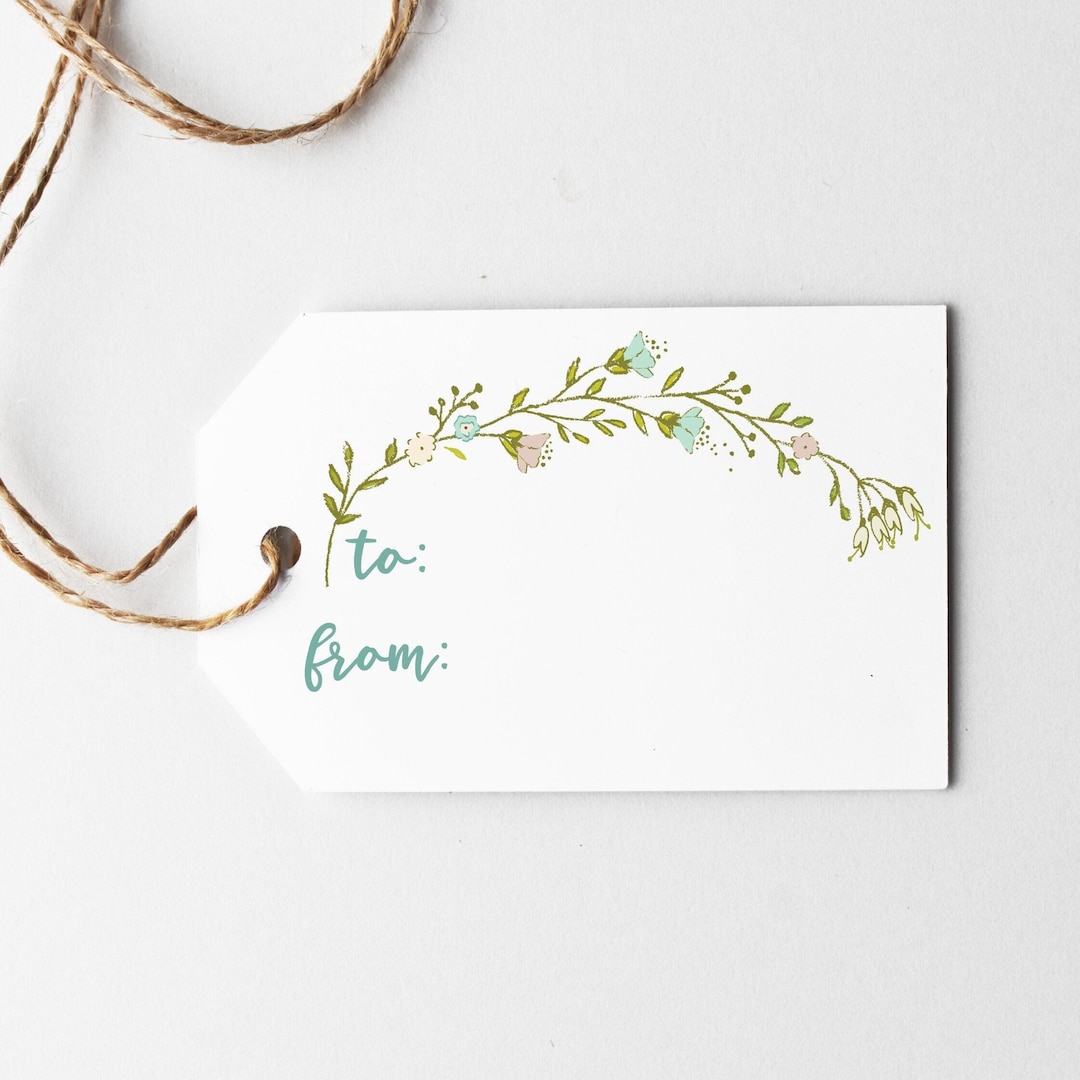 Printable Gift Tags | to and From Tag | Instant Download | Blue Flowers ...