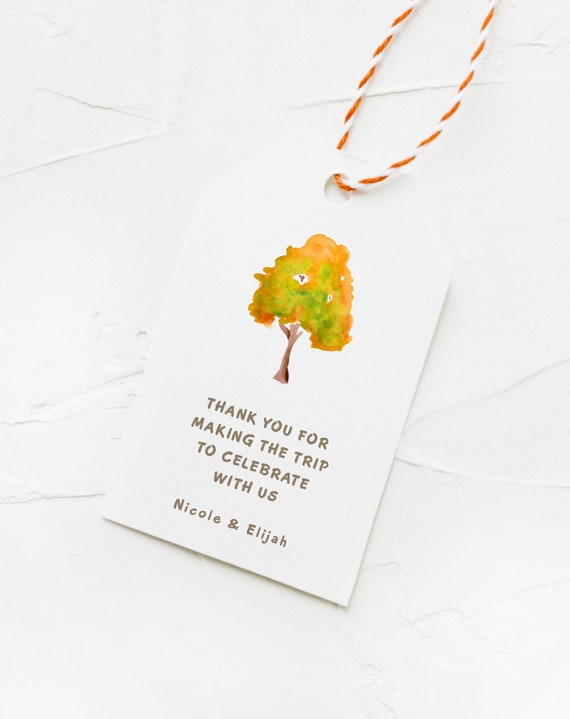 Fall Wedding Tags Template | Party Favors | Wedding Favor Tags ...
