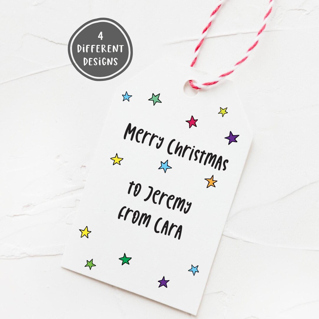 Printable Christmas Gift Tags, Hand Drawn Stars, Modern Christmas Tags ...