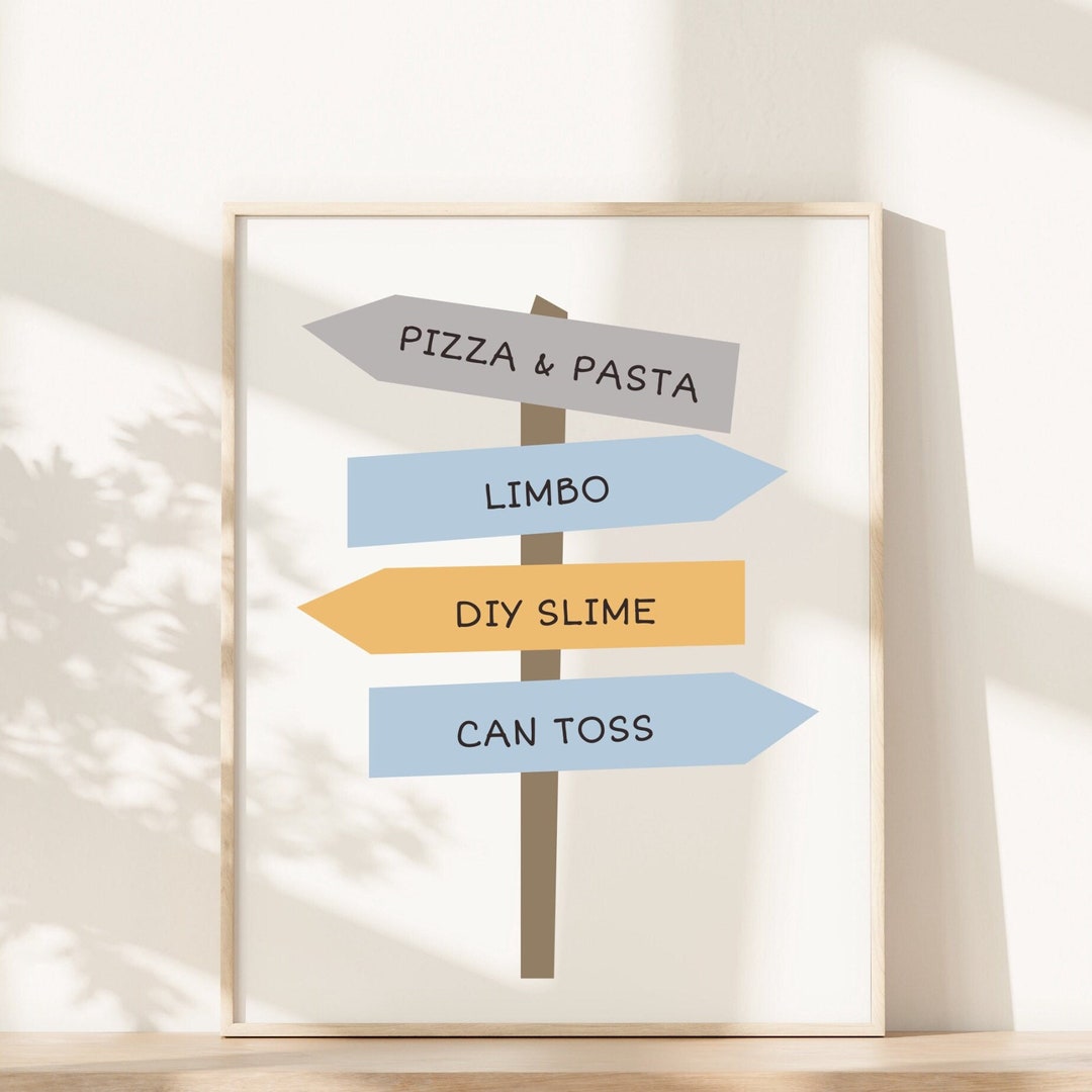 Party Sign Post Template, Birthday Sign Kids, Digital Download All ...