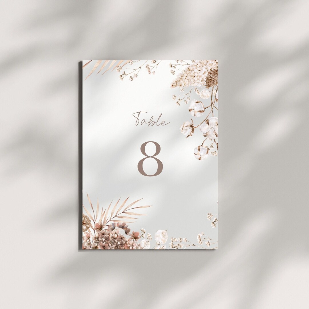 Table Number Sign, 5x7, Editable Template Corjl, Custom Sign, Fall ...