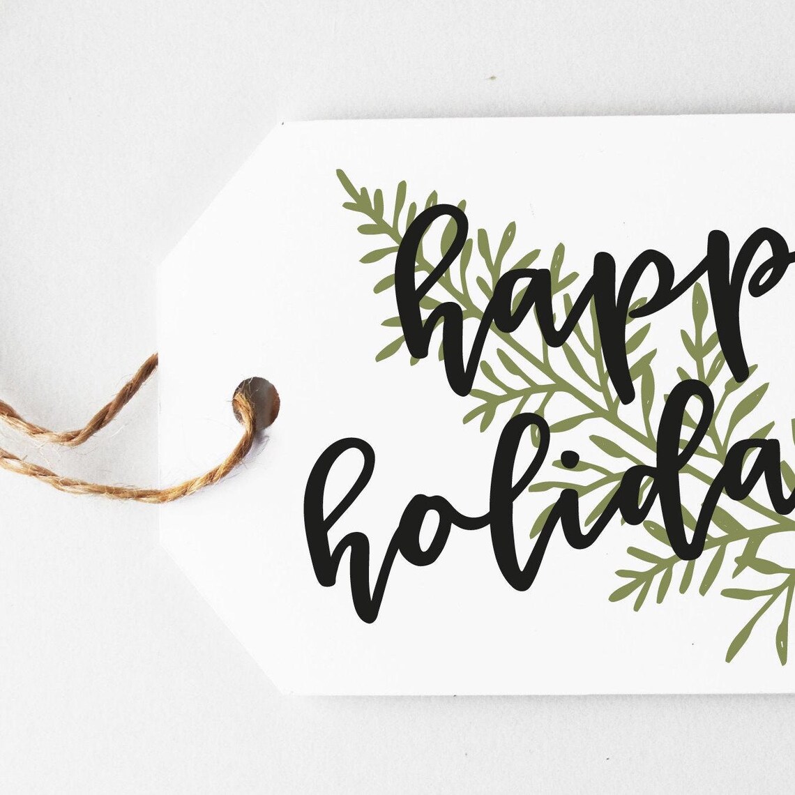 Happy Holidays Gift Tag, Printable Christmas Gift Tags, Modern Simple ...