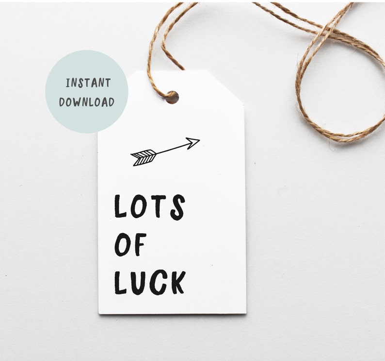 Good luck gift tags Lots of luck PRINTABLE end of school | Etsy