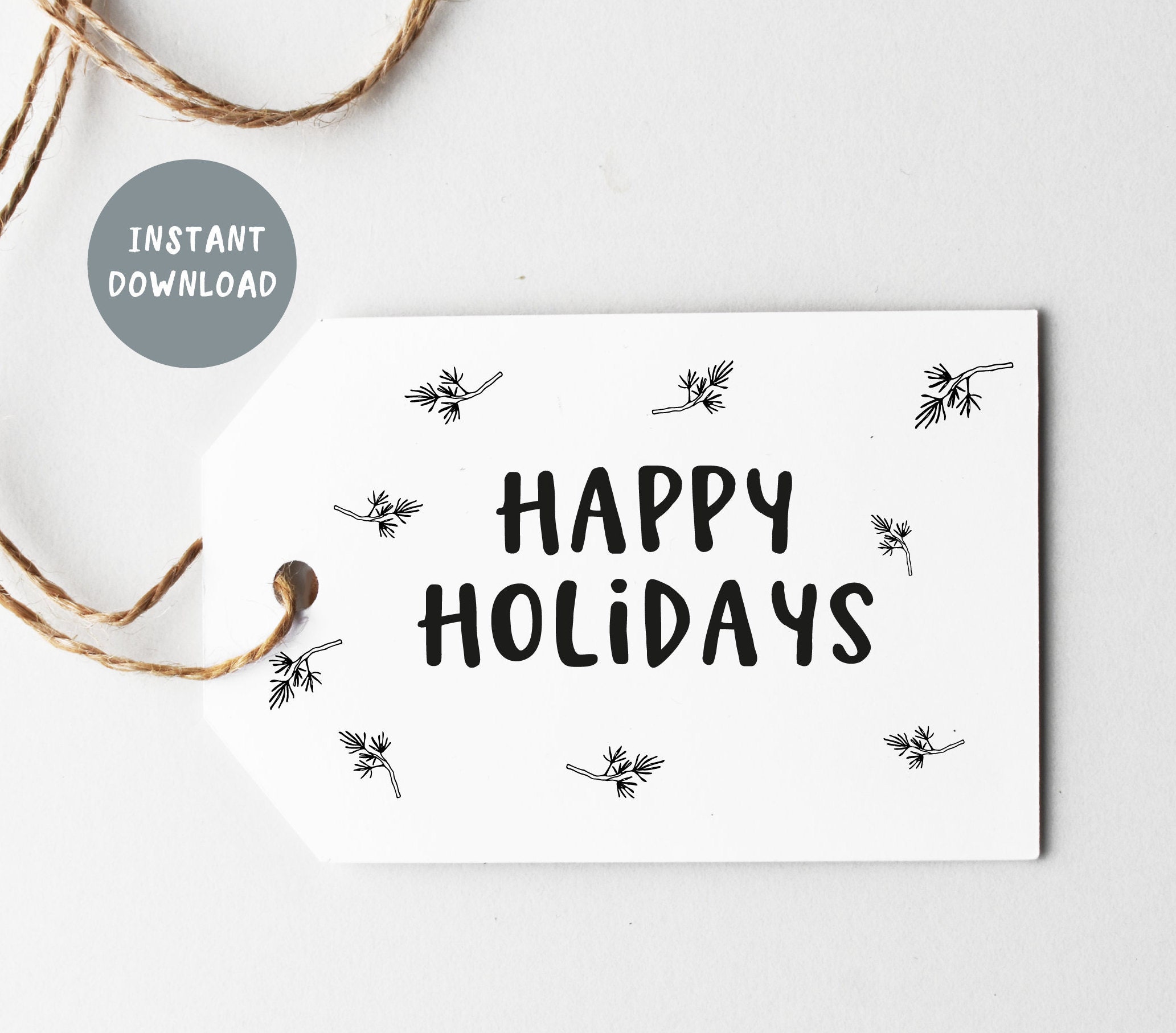 Happy Holidays Gift Tags Printable Christmas Gift Tags | Etsy