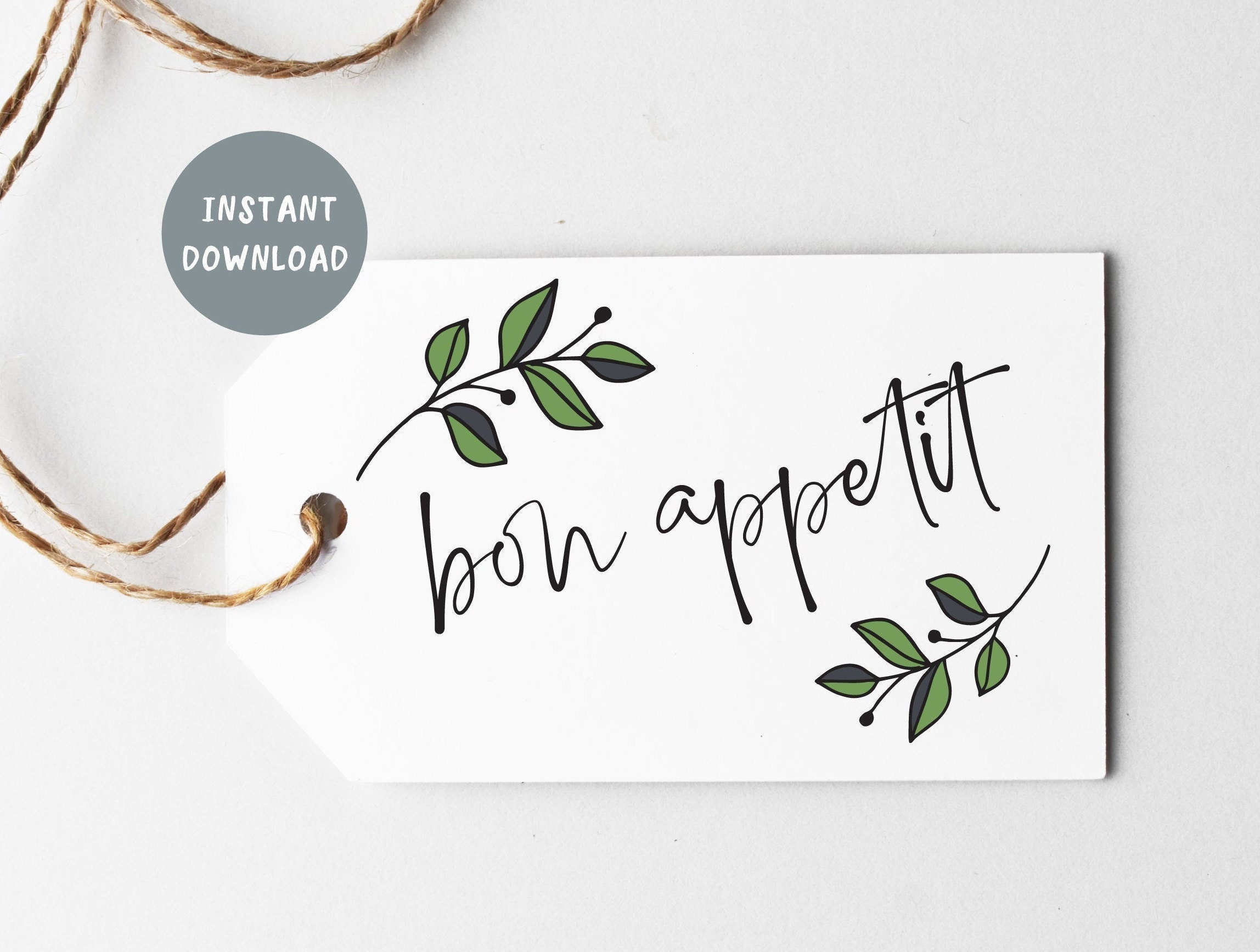 Bon Appetit Gift Tag | Printable Favor Tag | Party Favor Tags | Cookie ...