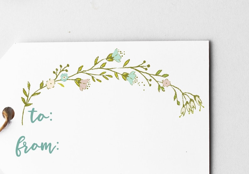 Printable Gift Tags | to and From Tag | Instant Download | Blue Flowers ...