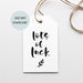 Printable Good Luck Tag Lots of Luck Good Luck Cheer Tags Favor Tags ...
