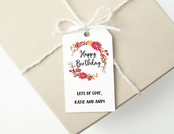 Birthday Tags Editable Personalized Happy Birthday Tag Birthday Mini ...