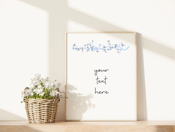 Pastel Blue Wedding Sign | Blue Leaves Sign | Custom Sign | 8x10 ...