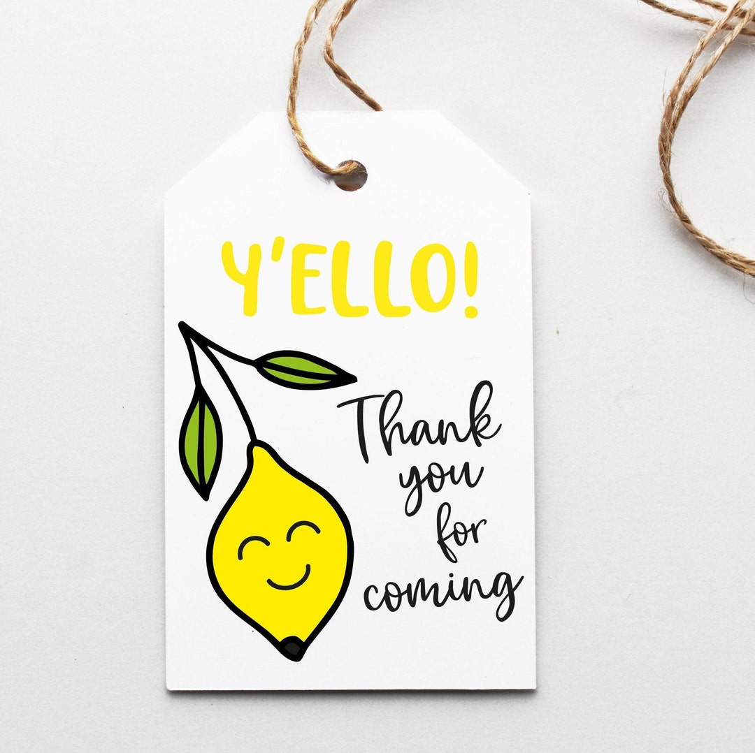 Lemon Birthday Favor Tags | Printable Thank You Tags (digital Download ...