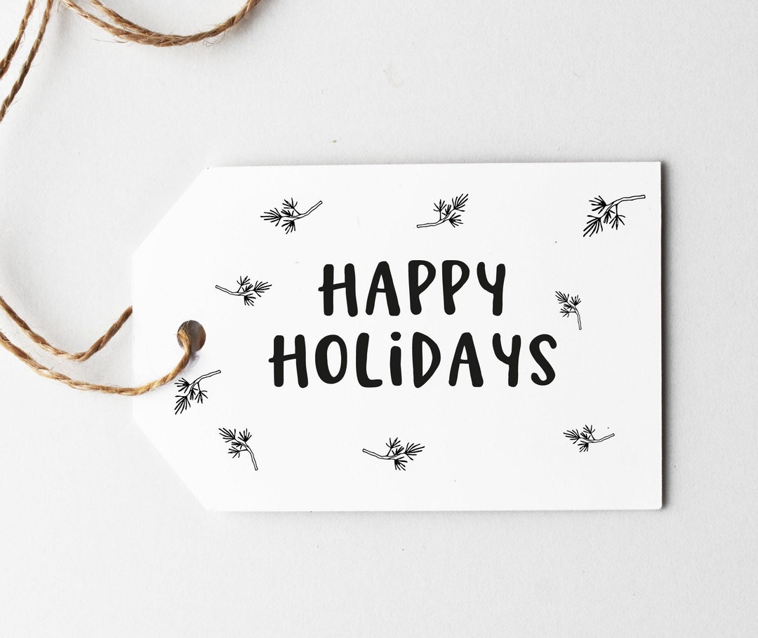 Christmas Gift Tags, Happy Holidays, Printable Gift Tags, Modern ...