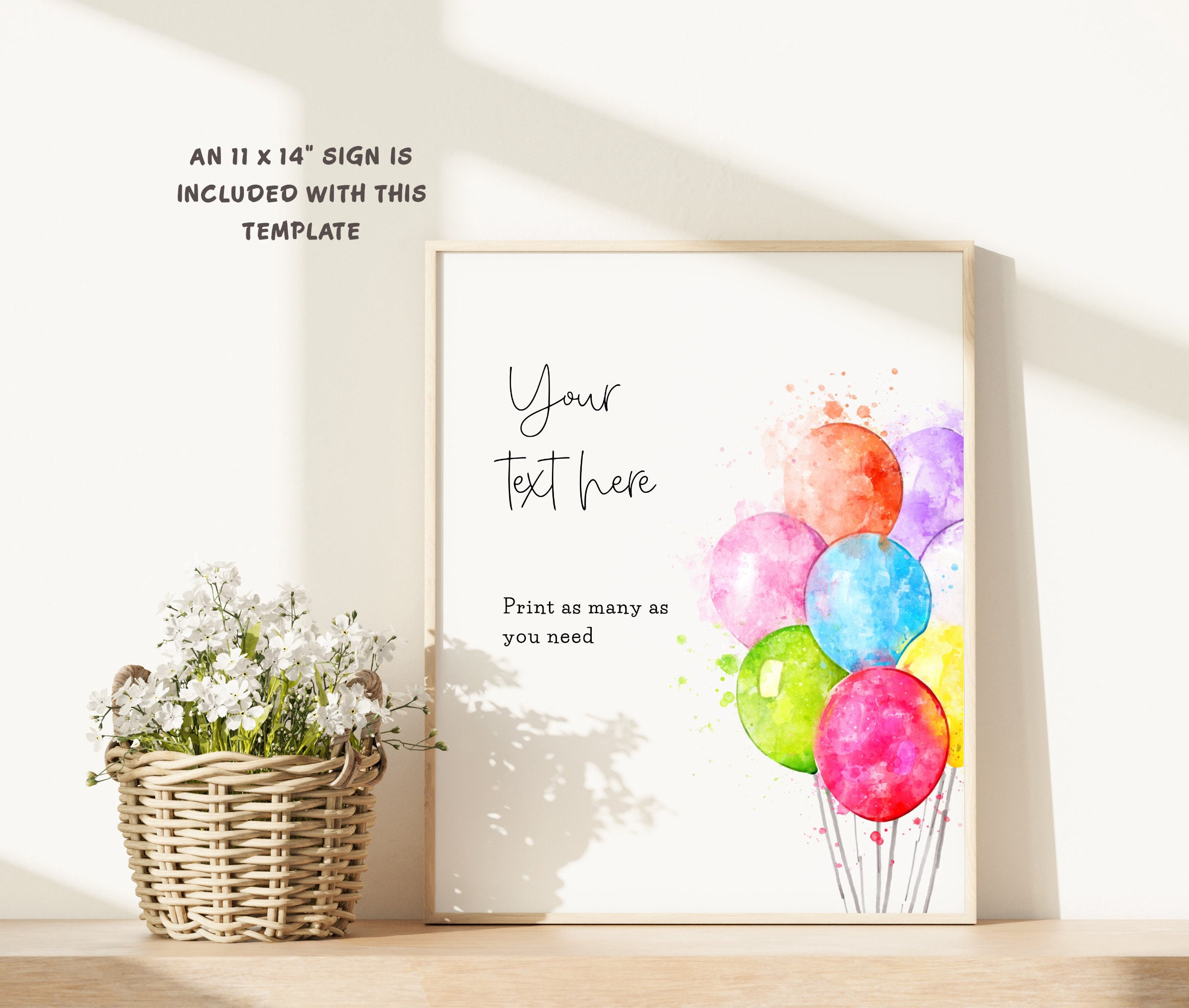 Birthday Invitation Balloons Editable Template Corjl Printable Party ...