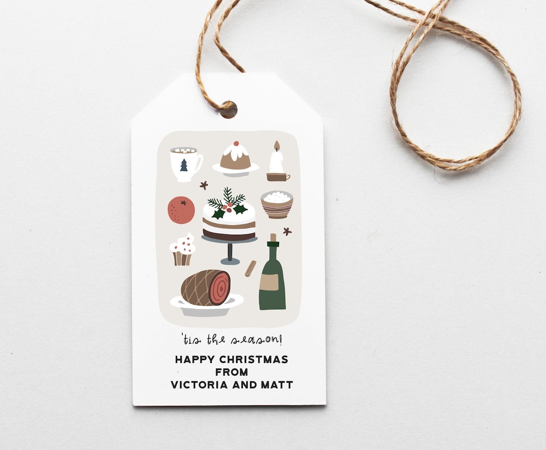 Christmas Food Gift Tag, Printable Christmas Tags, Holiday Tags ...
