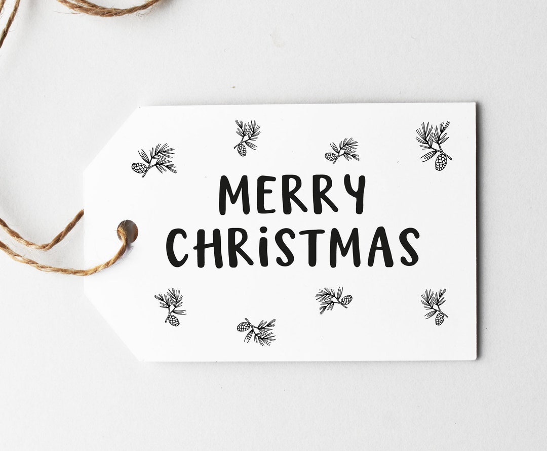 Christmas Gift Tag Merry Christmas Tag Printable Present - Etsy