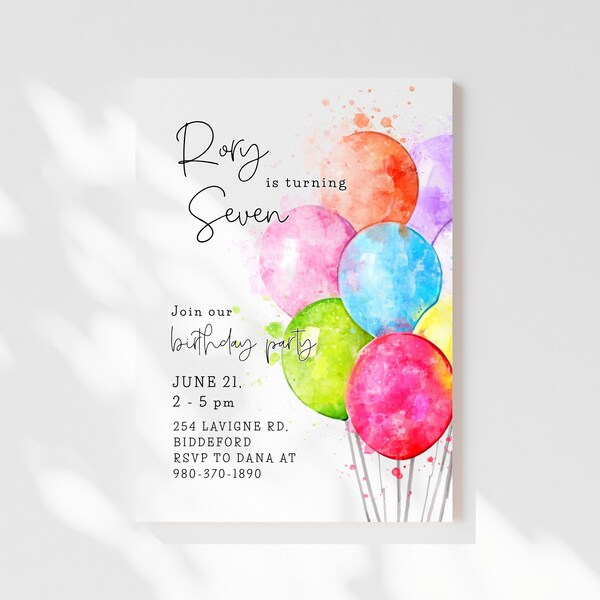 Balloon Party Invite - Etsy