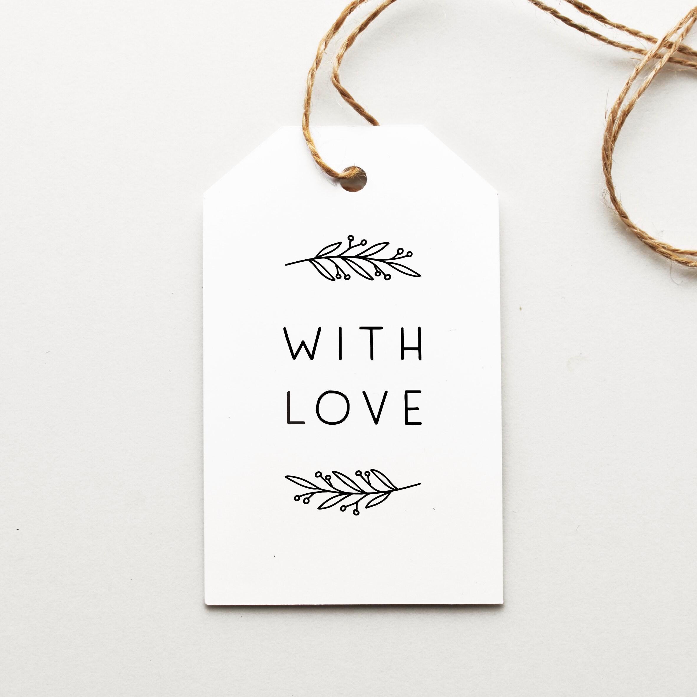 With Love Gift Tags, Printable Modern Favor Tags, Black and White ...