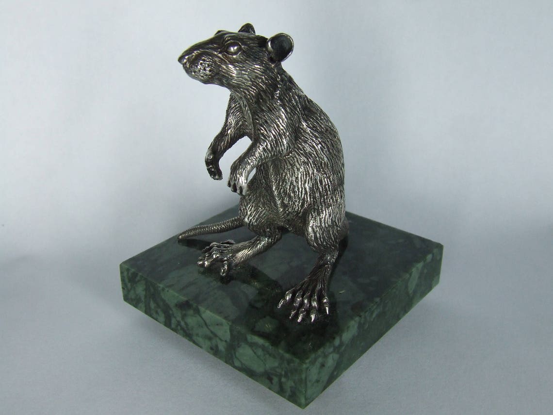 Free shipping Rat sculpture. Fancy rat. Natural STONE | Etsy