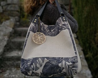 Sac à main Boho Orange/Ecru Toile de coton imprimé et | Etsy