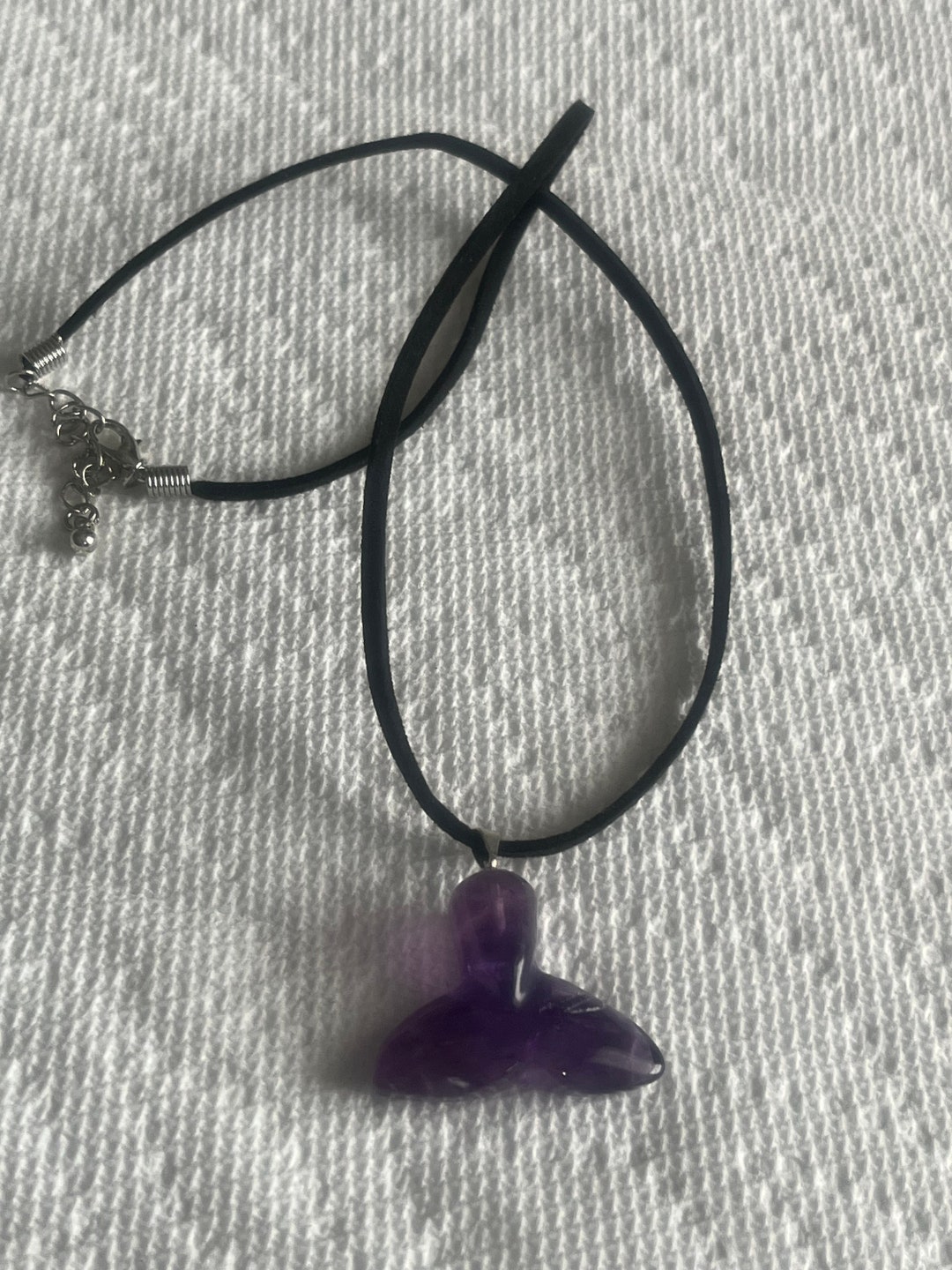 Amethyst Whale Tail Pendant Necklace - Etsy