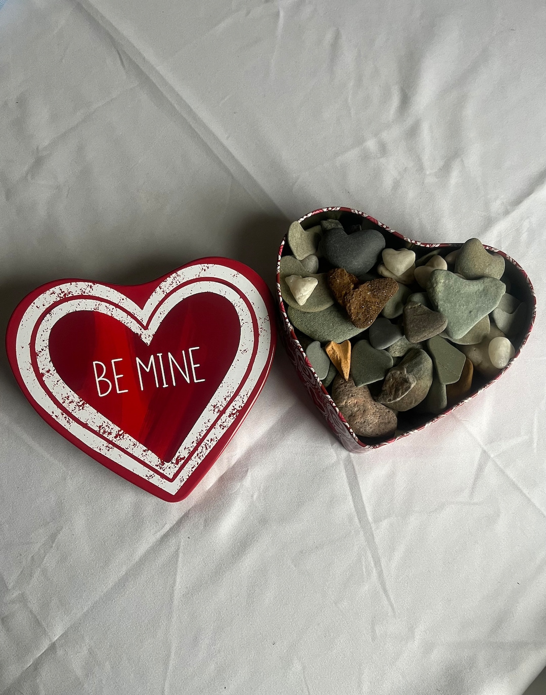 Heart Shaped Rocks in Tin - Etsy