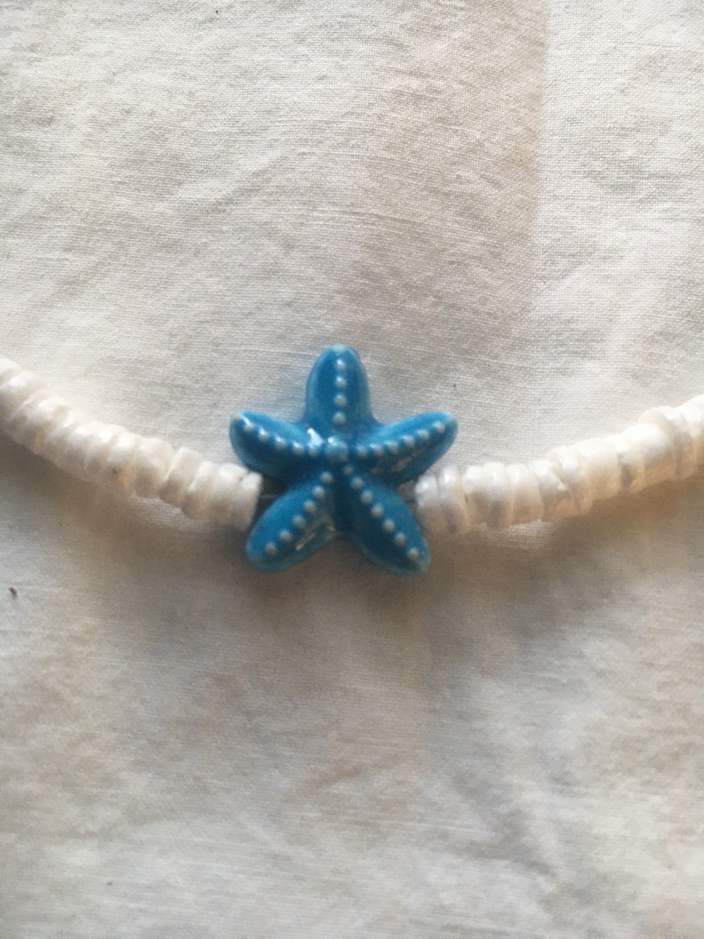 White Shell Necklace W/ Starfish Shell - Etsy