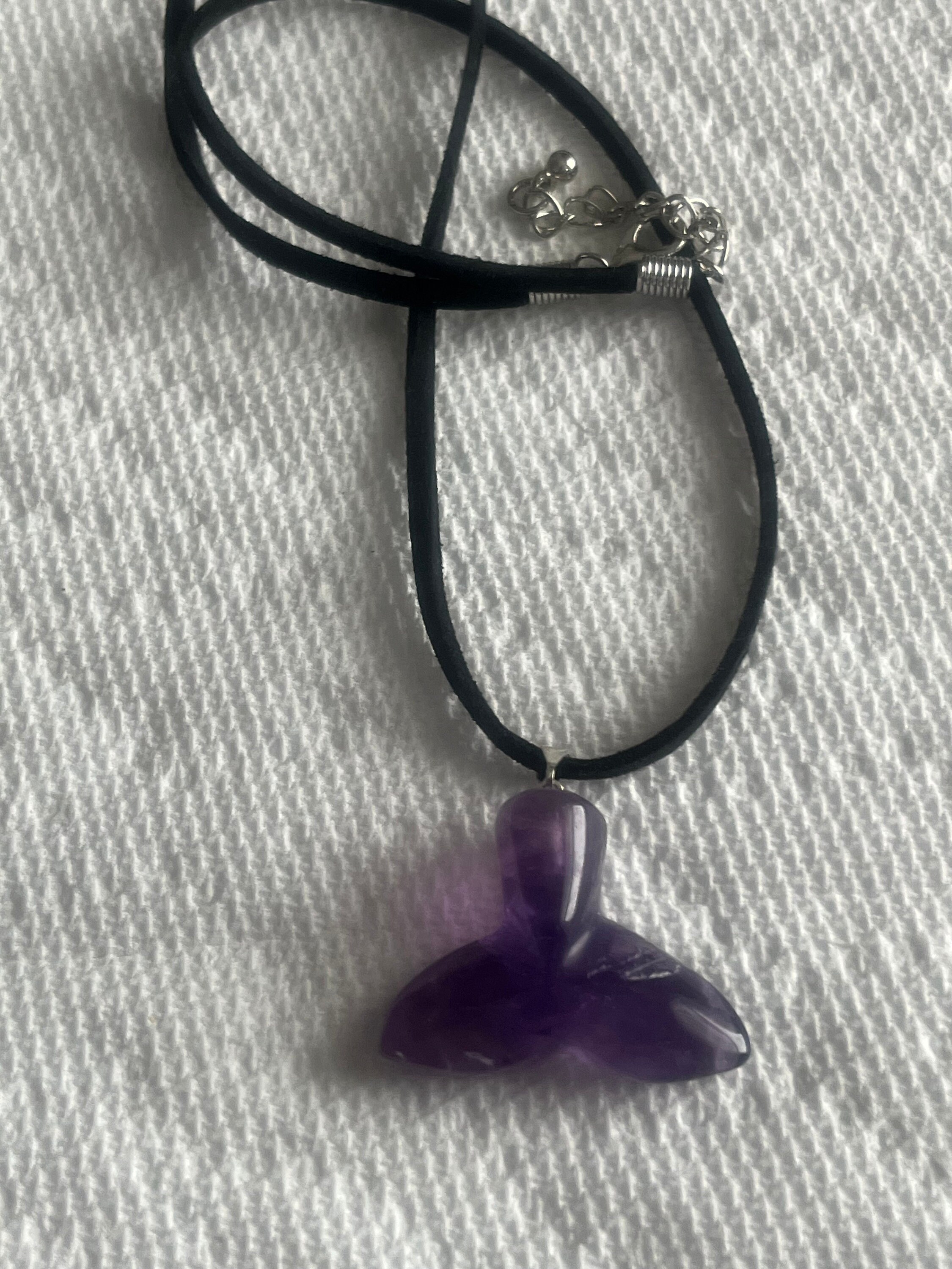 Amethyst Whale Tail Pendant Necklace - Etsy