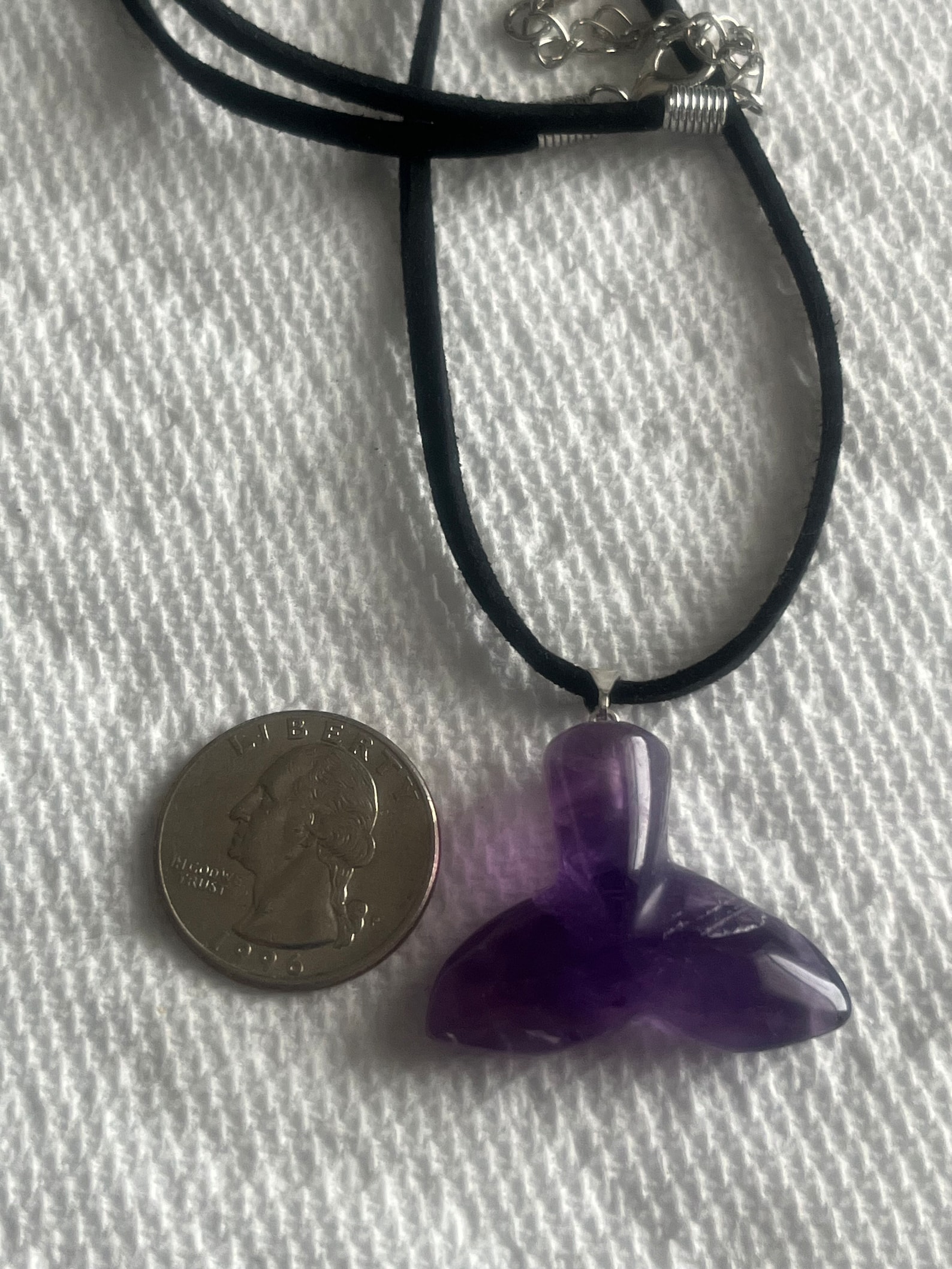 Amethyst Whale Tail Pendant Necklace - Etsy