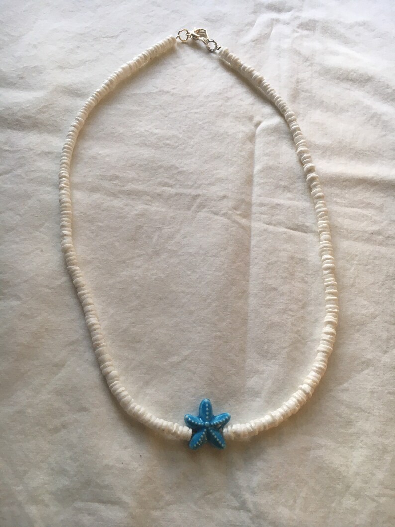 White Shell Necklace W/ Starfish Shell - Etsy