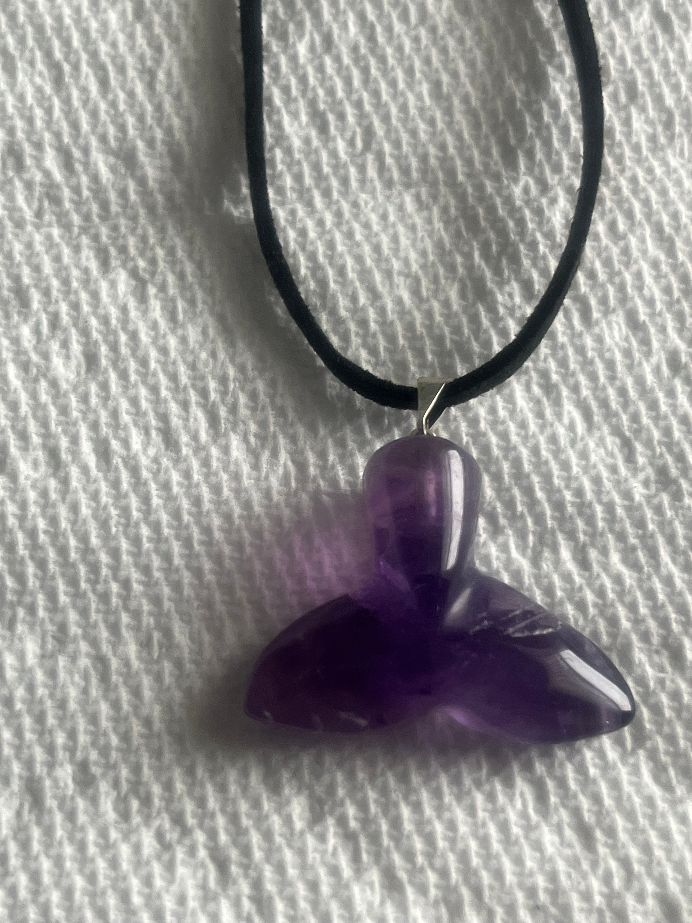 Amethyst Whale Tail Pendant Necklace - Etsy