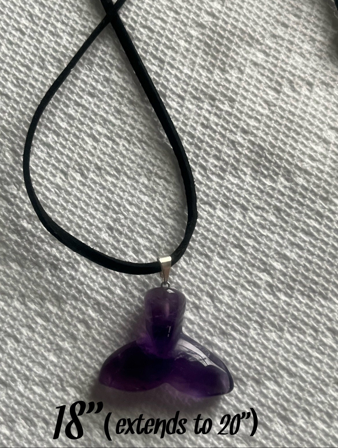 Amethyst Whale Tail Pendant Necklace - Etsy