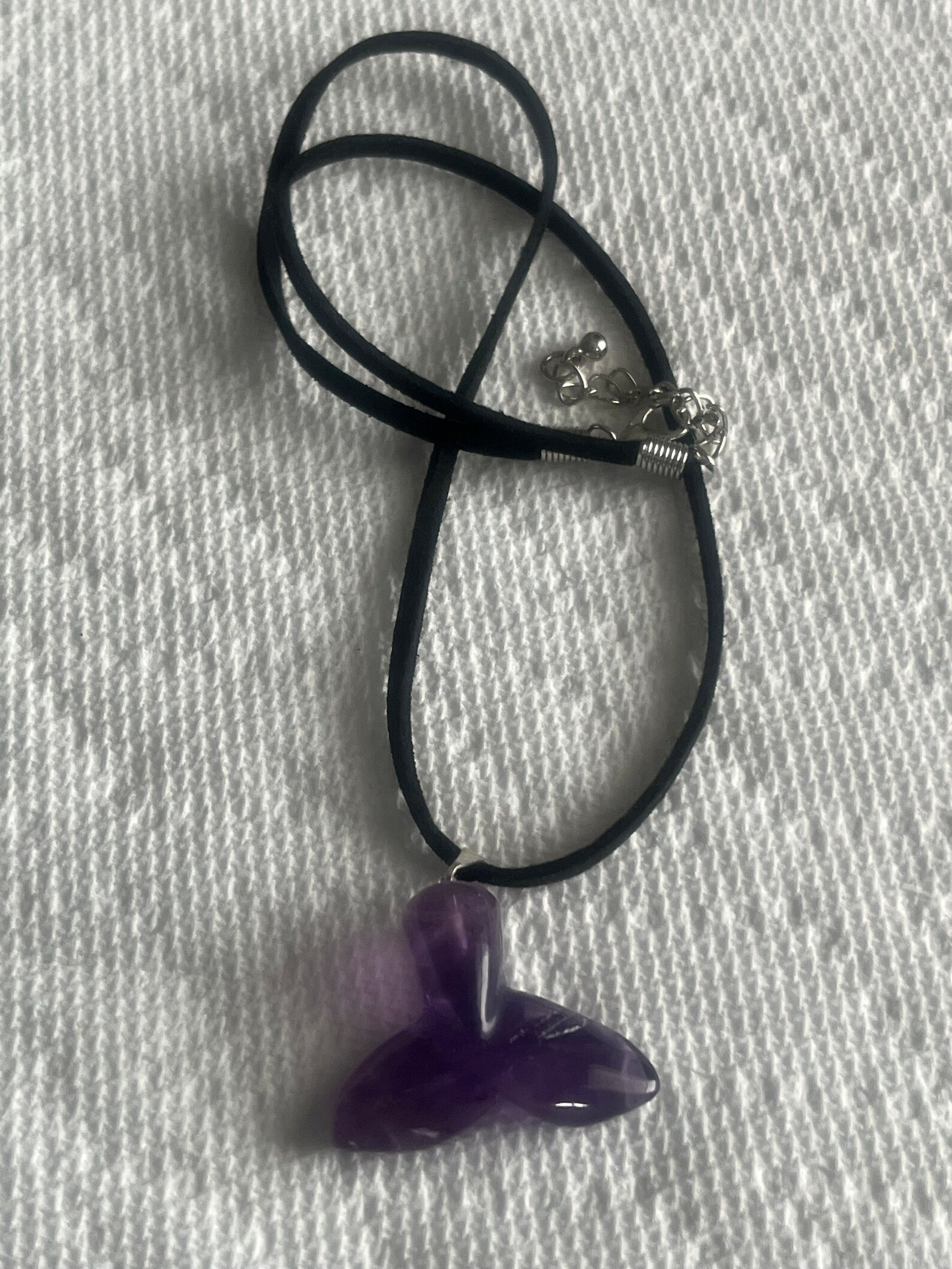 Amethyst Whale Tail Pendant Necklace - Etsy