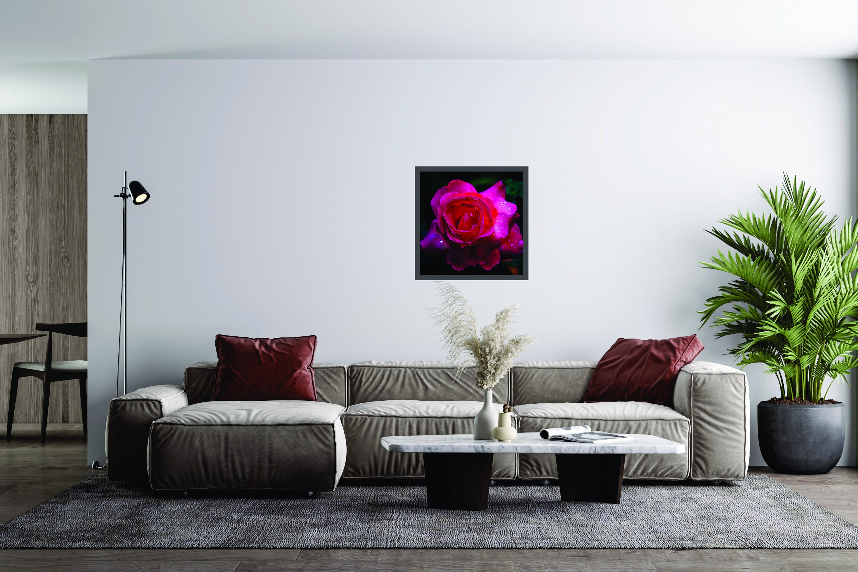 Printable Red/pink Rose Flower Floral Wall Art Digital Download - Etsy