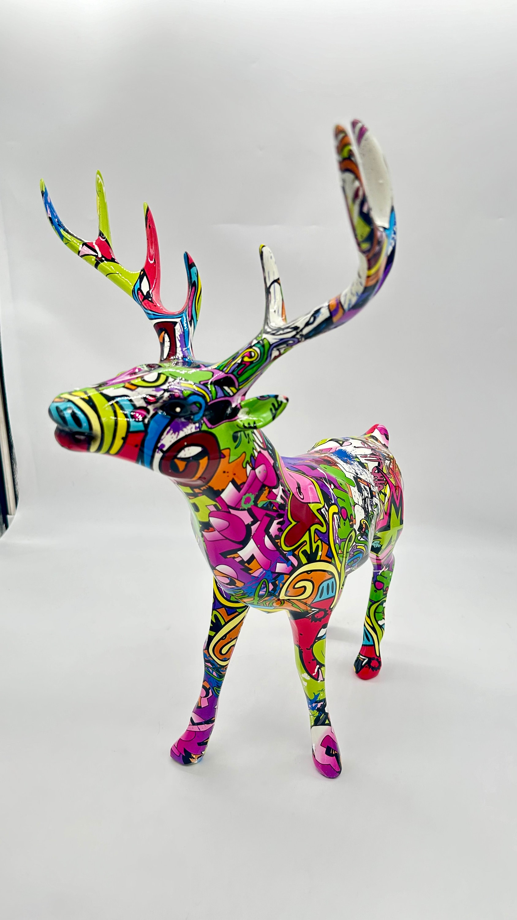 Resin Graffiti Elk Statue - Etsy