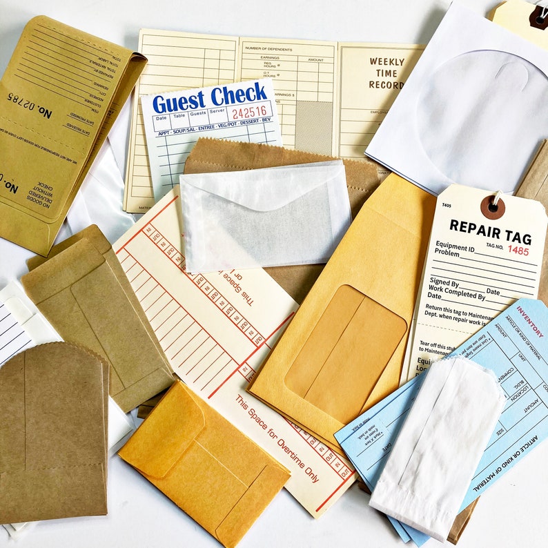 Tag Bags Envelopes Cards and More Paper Pack Junk - Etsy