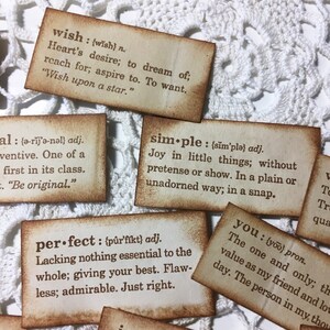 26 Stamped Definition Embellishments for Junk Journals, Card Making ...