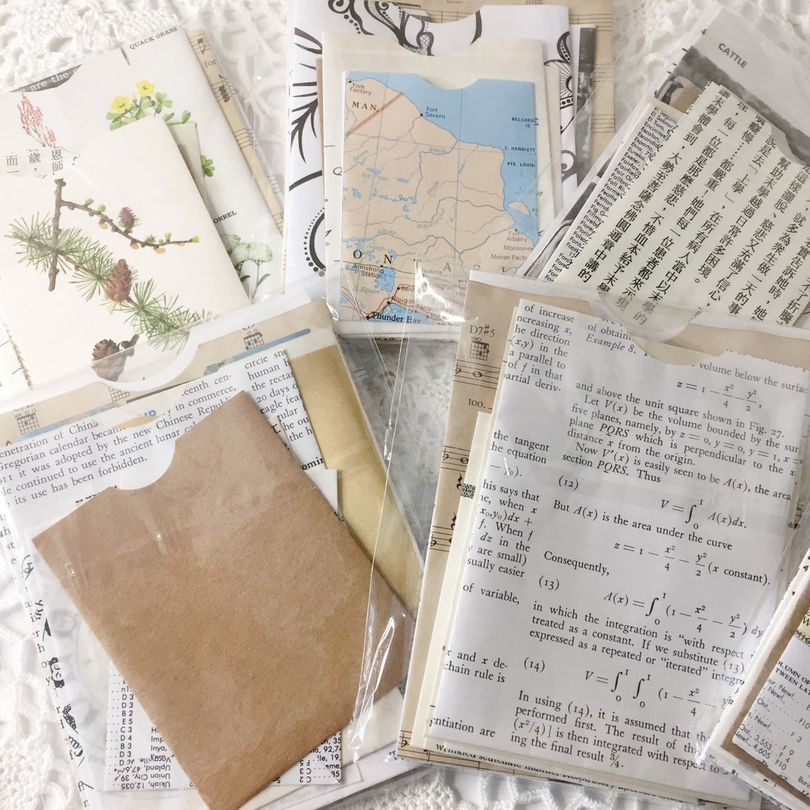Handmade Book Page Pockets, Pack of 10, Various Sizes. Junk Journals ...