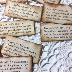 26 Stamped Definition Embellishments for Junk Journals, Card Making ...