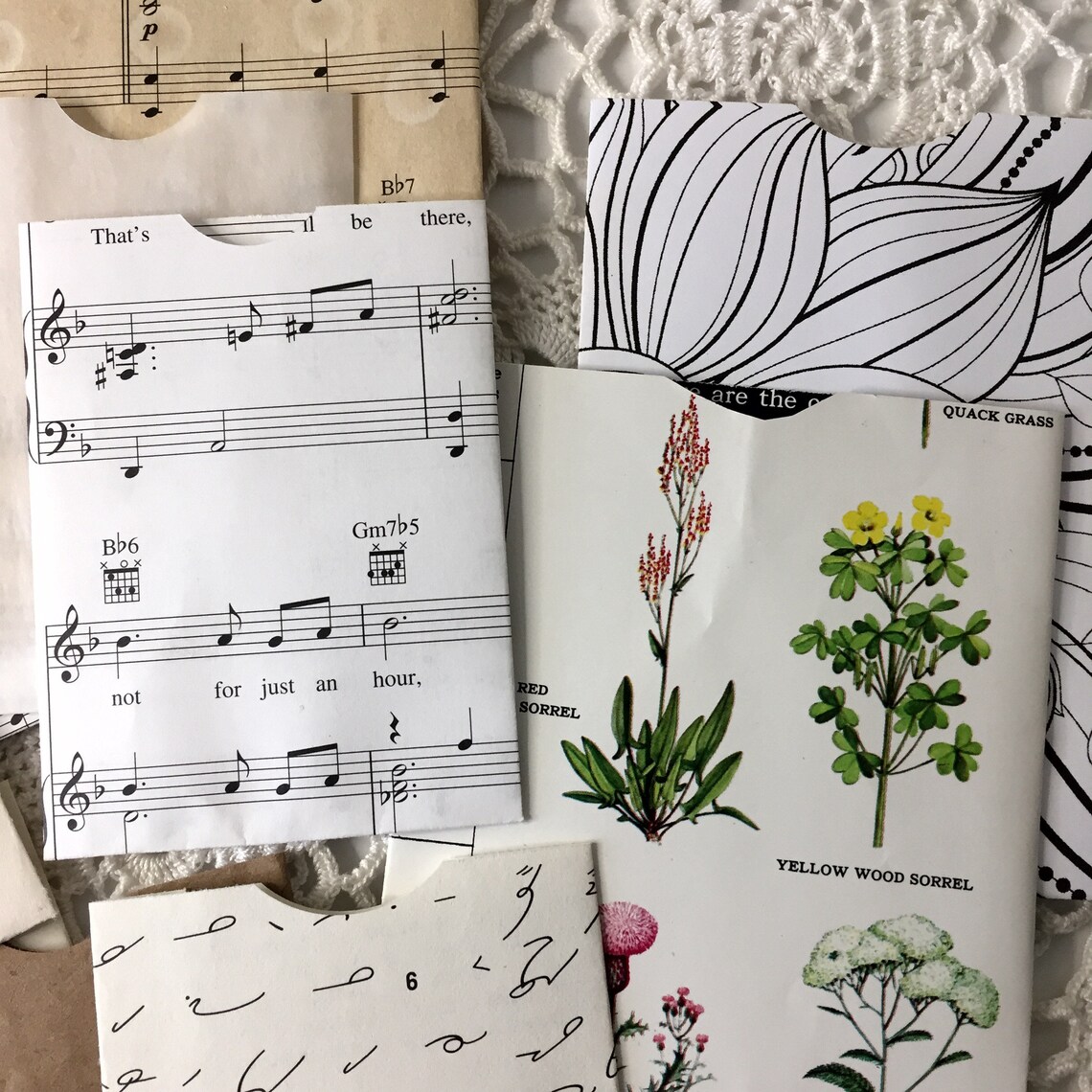 Handmade Book Page Pockets, Pack of 10, Various Sizes. Junk Journals ...
