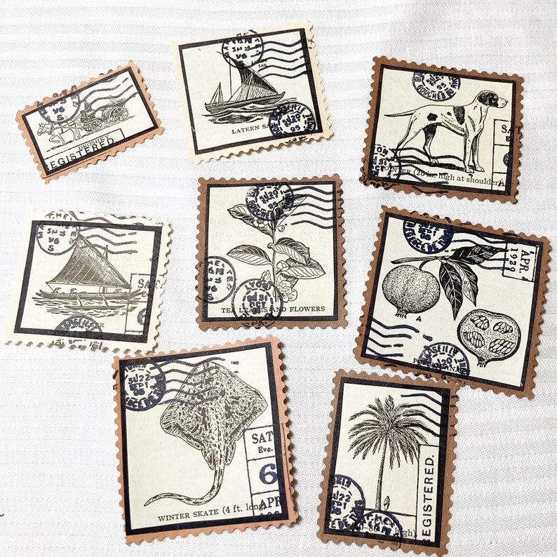 Faux Postage Stamps for Junk Journals and Paper Crafts | Etsy