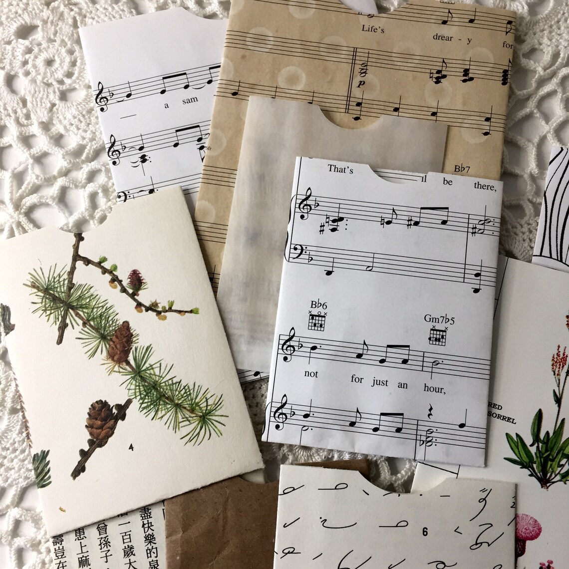 Handmade Book Page Pockets, Pack of 10, Various Sizes. Junk Journals ...