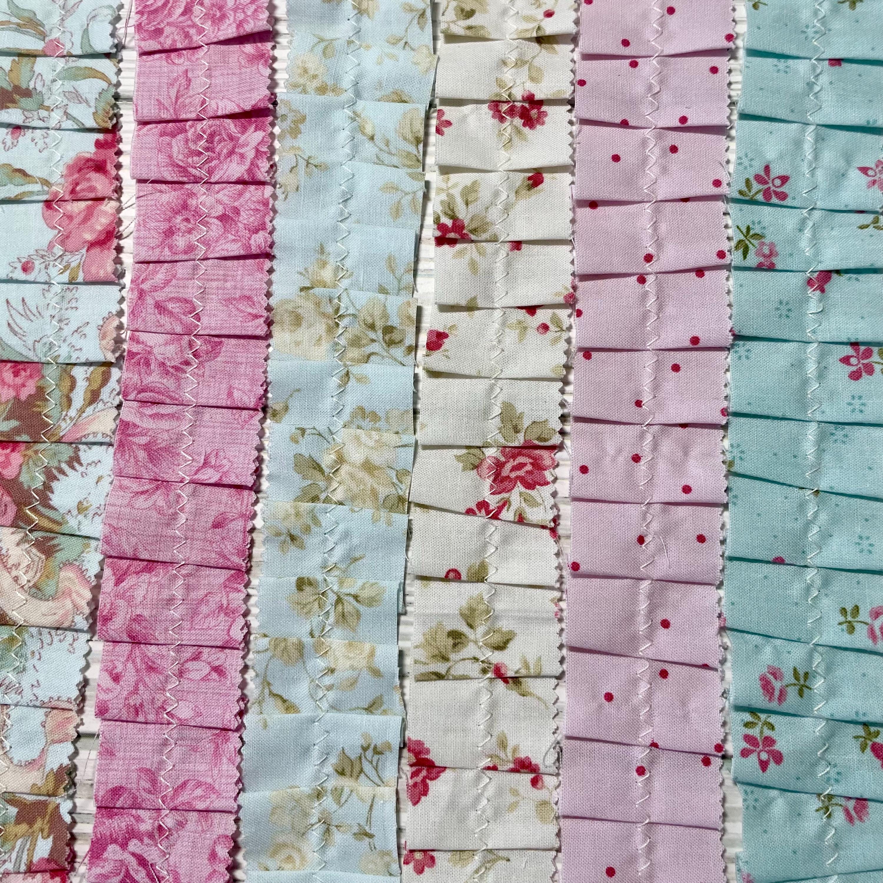Handmade Fabric Ruffles Vintage Floral, Junk Journal Supplies, Shabby ...