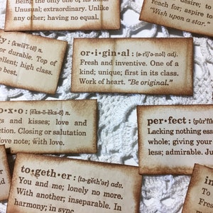 26 Stamped Definition Embellishments for Junk Journals, Card Making ...