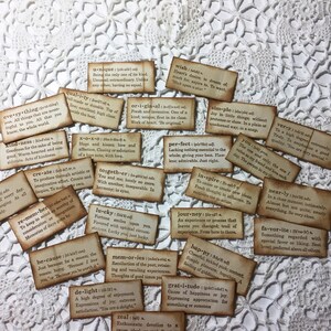 26 Stamped Definition Embellishments for Junk Journals, Card Making ...
