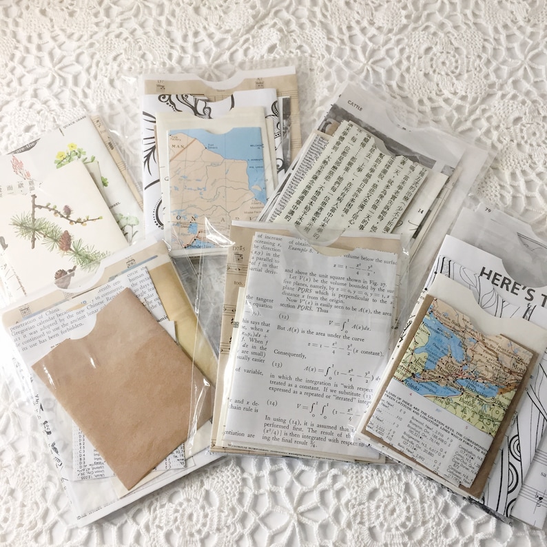 Handmade Book Page Pockets, Pack of 10, Various Sizes. Junk Journals ...