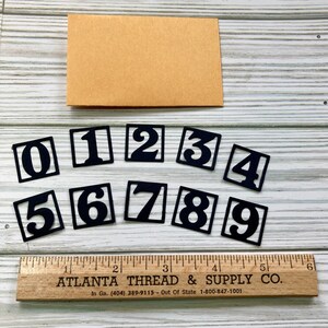 Die Cut Numbers in Square Frames, Black, Set of 10, 1-inch Size, Junk ...