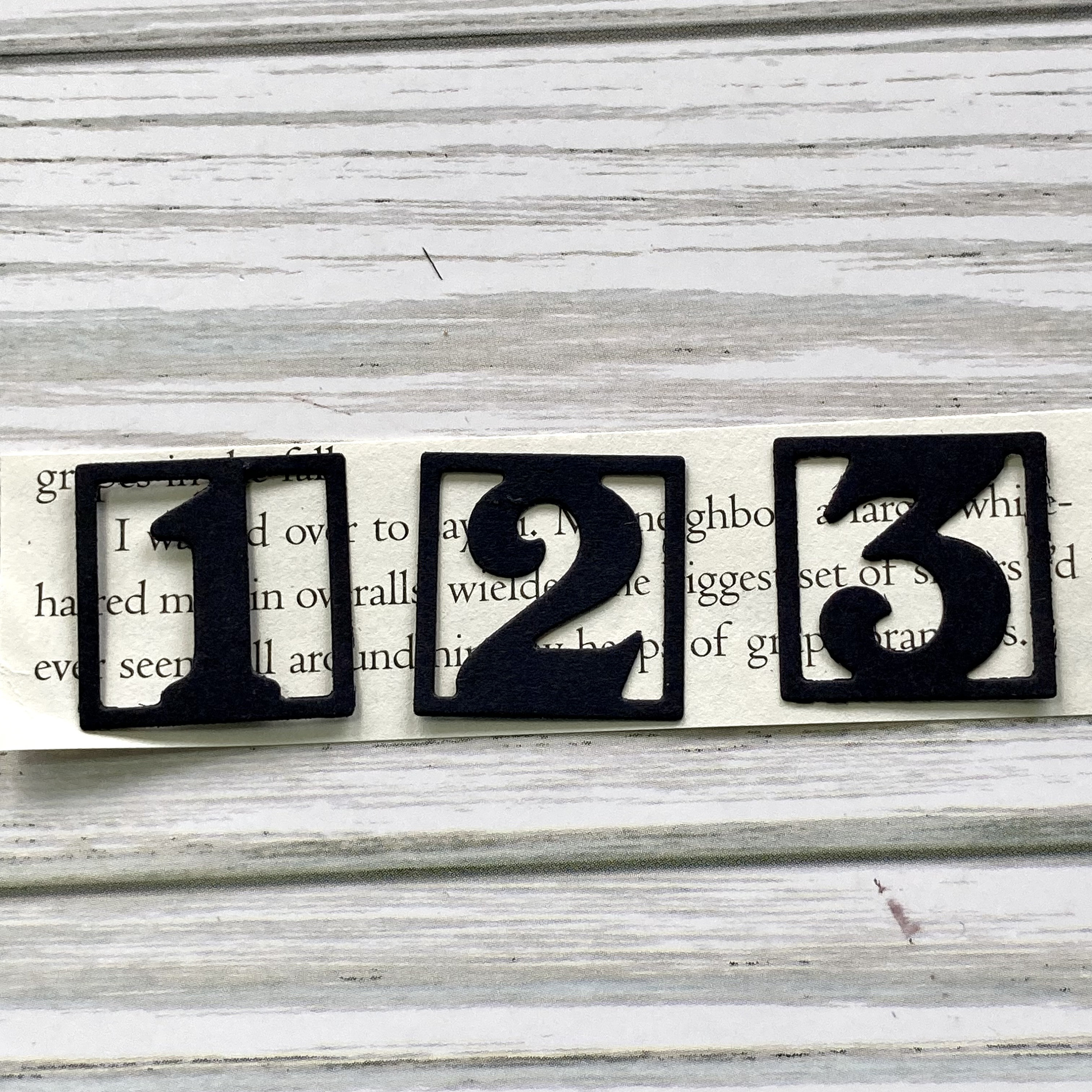 Die Cut Numbers in Square Frames, Black, Set of 10, 1-inch Size, Junk ...