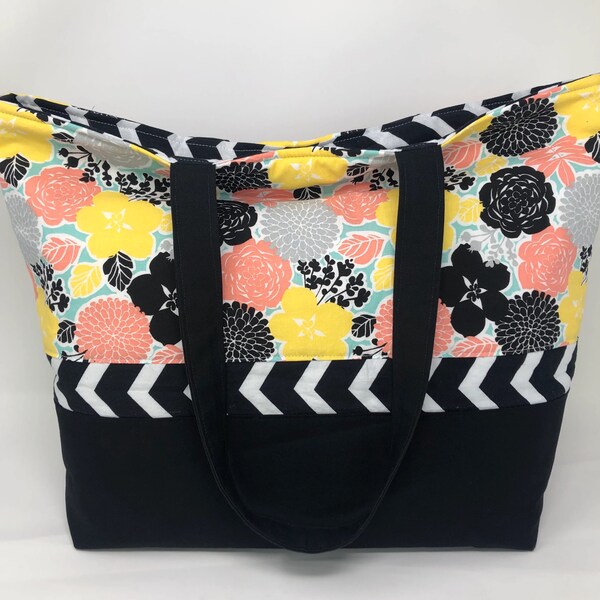 Floral Print Handbag - Etsy