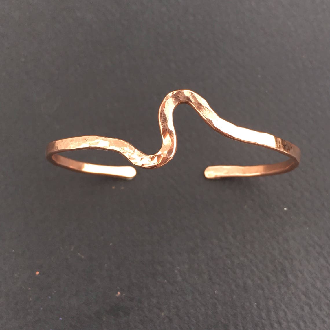 Hammered Recycled Copper Wave Cuff - Etsy